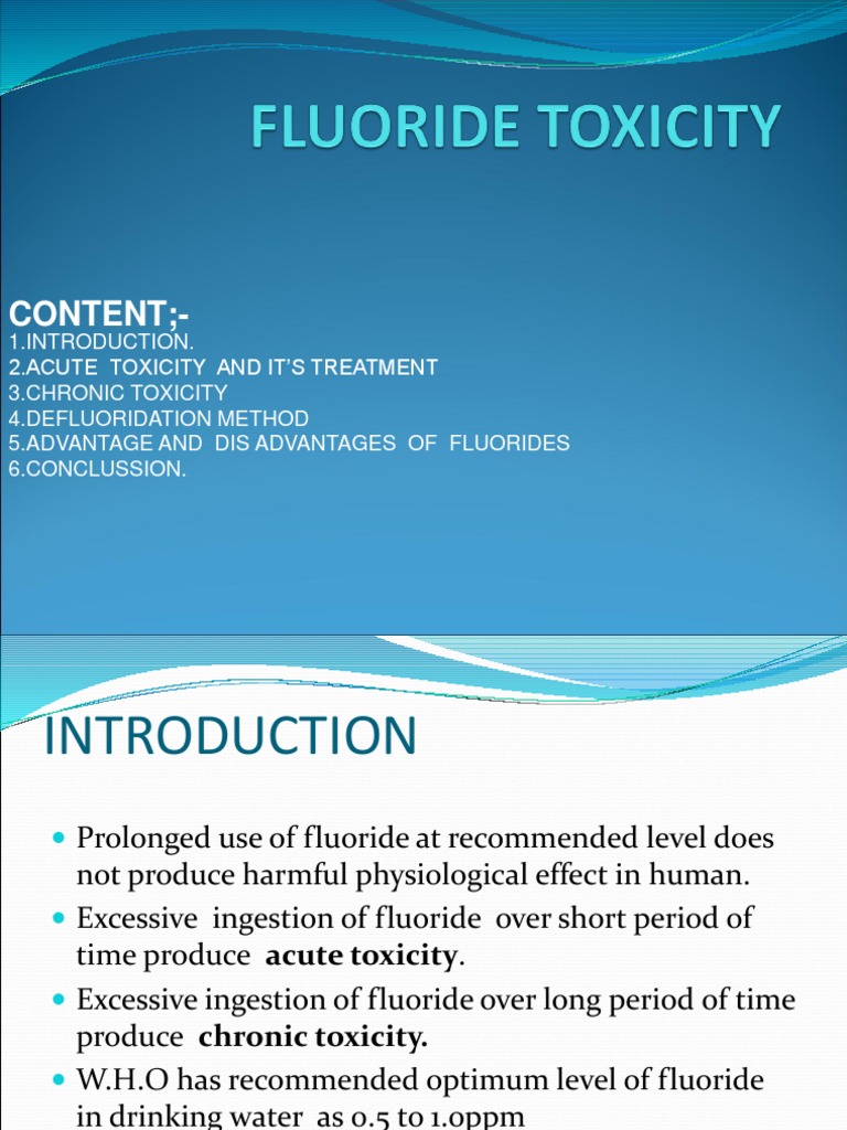 Fluoride Toxicity and Management in Dentistry | PDF | Fluoride | Tooth ...