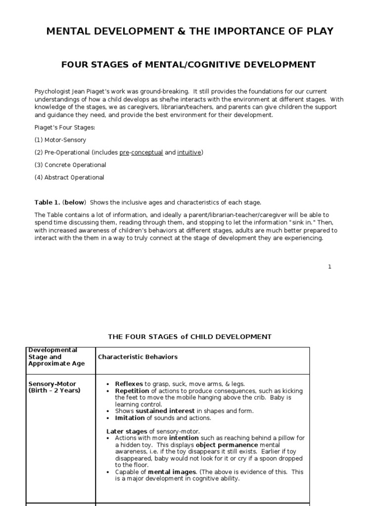 Stages of Child Development and The Importance of Play | PDF | Child ...