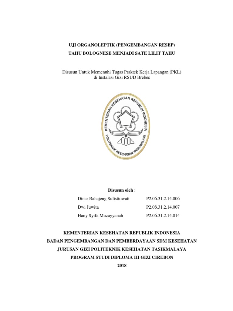 Sate Lilit Tahu: Uji Resep dan Gizi | PDF | Sains & Matematika