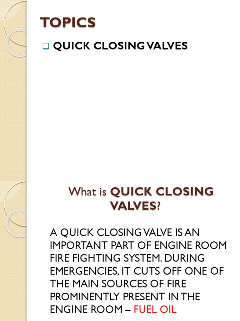 Quick Closing Valves | PDF | Valve | Engines