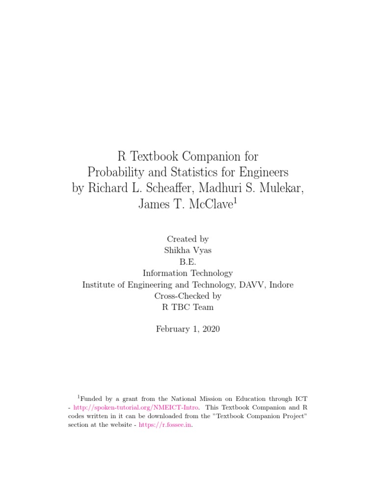 Probability and Statistics For Engineers - Richard L. Scheaffer, Madhuri S. Mulekar, James T ...
