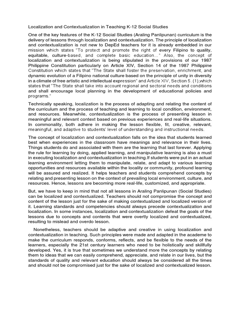 K-12 Localization | PDF | Curriculum | Learning