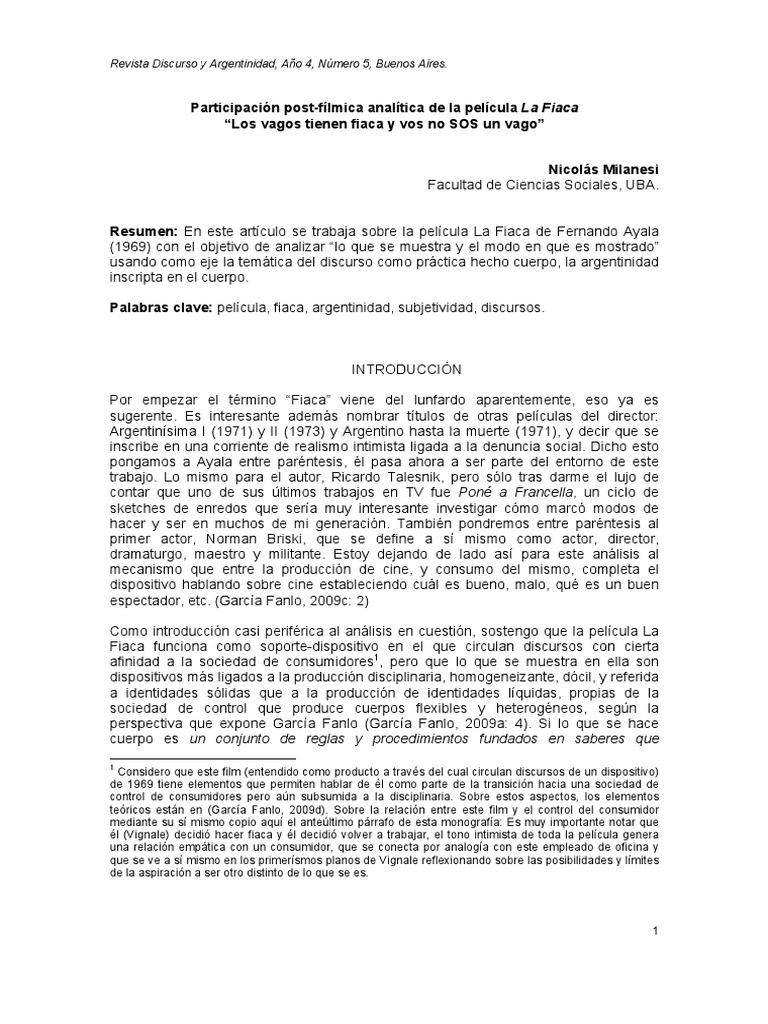 Analisis de La Pelicula La Fiaca | PDF | Eugenesia