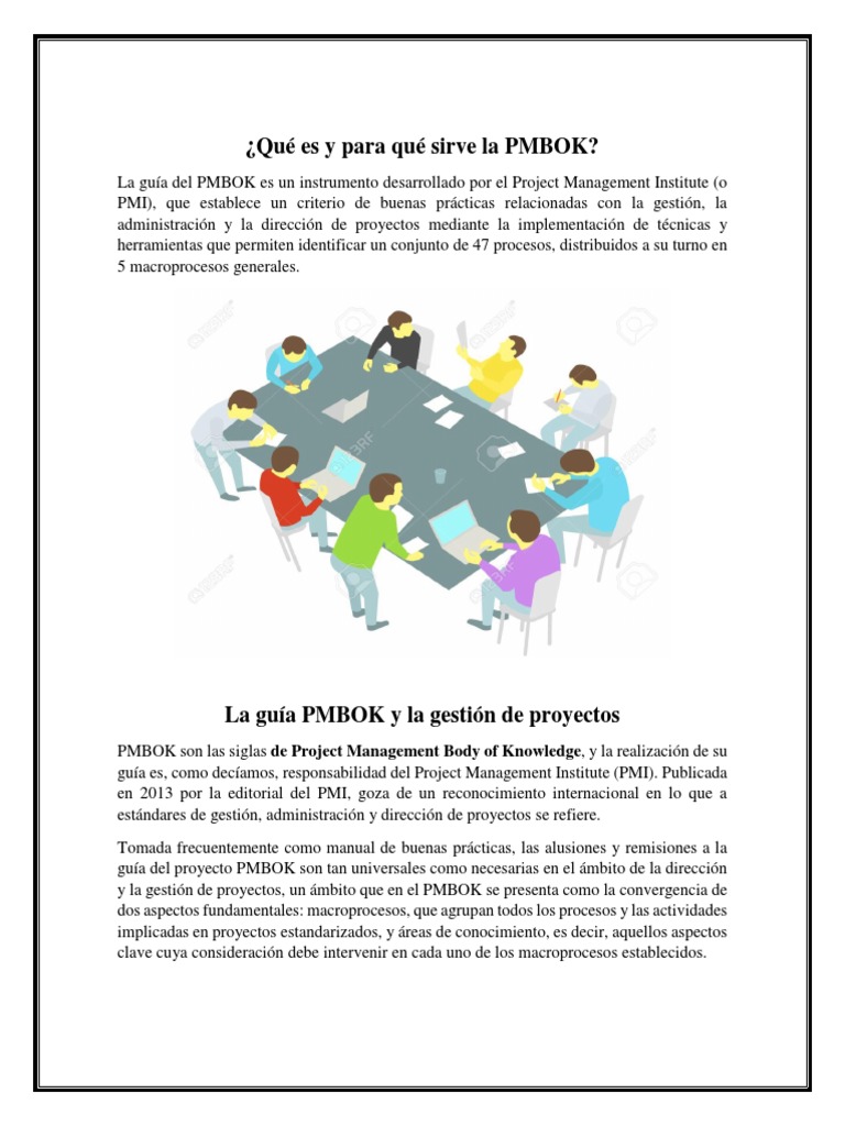 Qué Es y para Qué Sirve La PMBOK | PDF | Profesional en el manejo de ...
