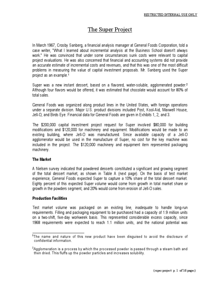 Super Project Case | PDF | Retained Earnings | Expense
