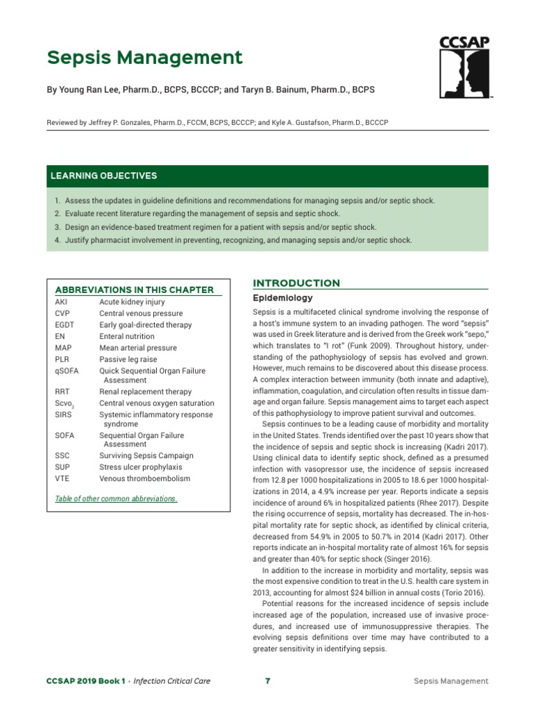 Sepsis Management Guidelines Overview | PDF | Sepsis | Shock (Circulatory)