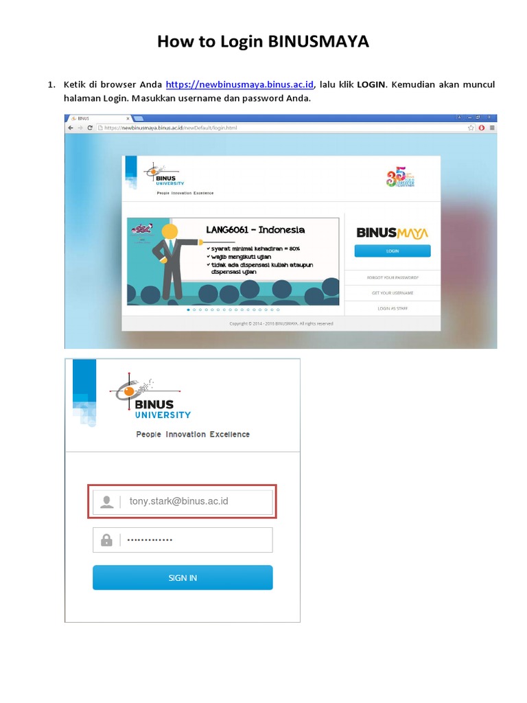 How To Login BINUSMAYA PDF | PDF
