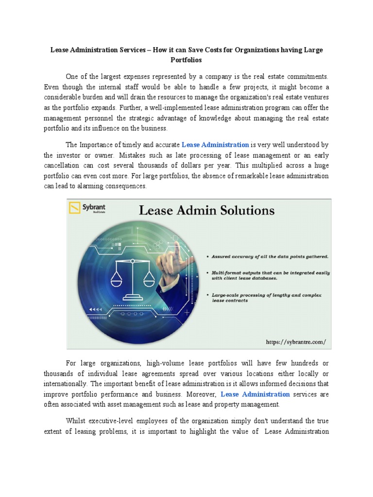 Lease Administration Services - How It Can Save Costs For Organizations ...