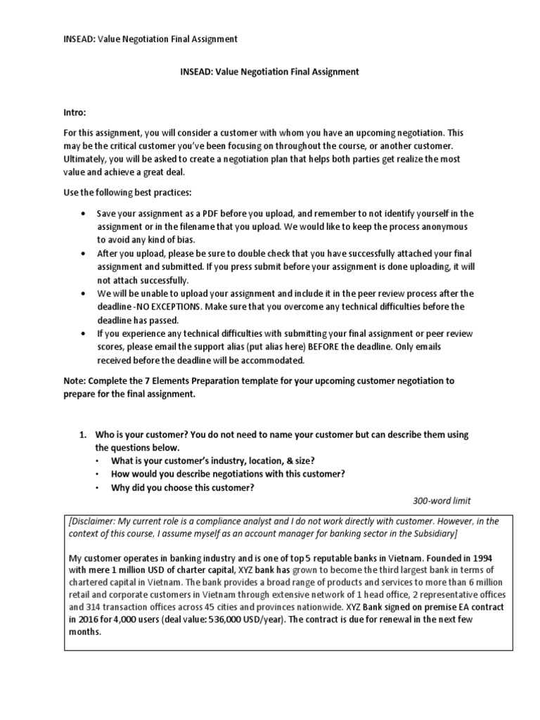 Value Negotiation - Final Assignment | PDF | Cloud Computing | Negotiation