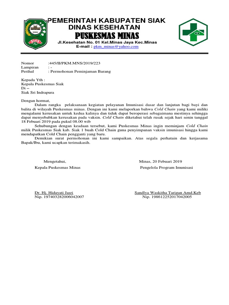 Peminjaman Cold Chain Rusak | PDF