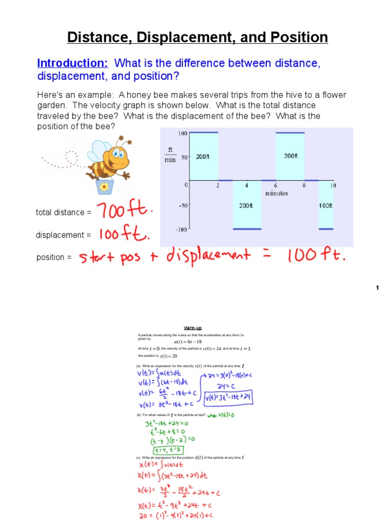 Distance, Displacement, and Position Explained | PDF | Distance | Velocity