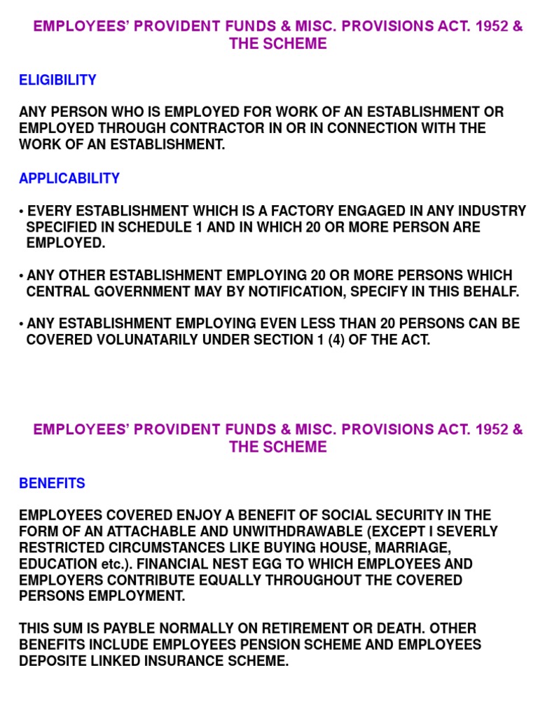 EPF Act | PDF | Pension | Employment