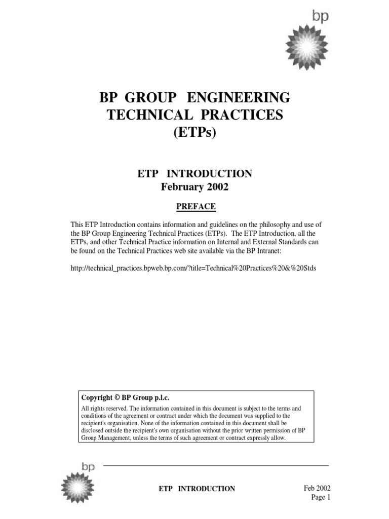 GP 00-01-ETP Introduction Document PDF | PDF | Specification (Technical ...