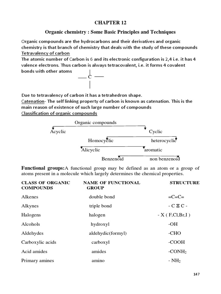 11 Chemistry Notes ch12 Organic Chemistry PDF | PDF | Alkane ...