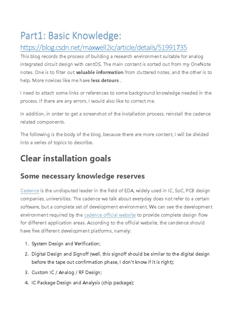 Installing Cadence Virtuoso PDF | PDF | Integrated Circuit | Linux ...