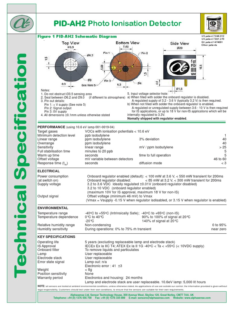 PID File Specification | PDF | Sensor | Linearity