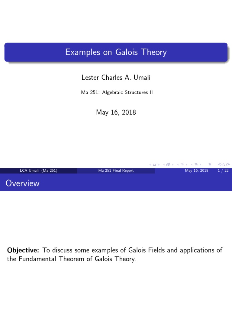 Examples On Galois Theory | PDF | Field (Mathematics) | Group Theory