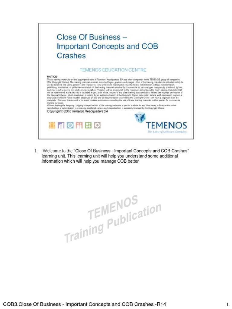 COB3.Close - of - Business-Important Concepts and COB Crashes-R14 PDF ...