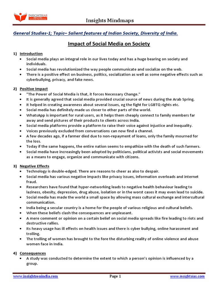 Impact of Social Media On Society | PDF | Social Media | Popular ...