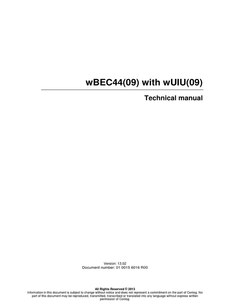 wBEC44 (09) With wUIU (09) Technical Manual - v13.03 ENGLISH PDF | PDF | Electrical Connector ...