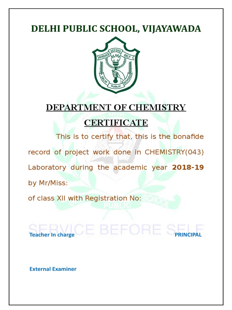 Chemistry Certificate | PDF