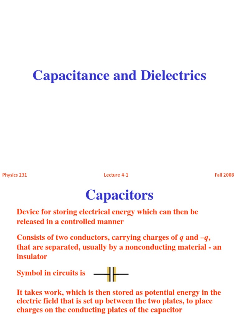 Understanding Capacitors and Dielectrics | PDF | Capacitance | Dielectric