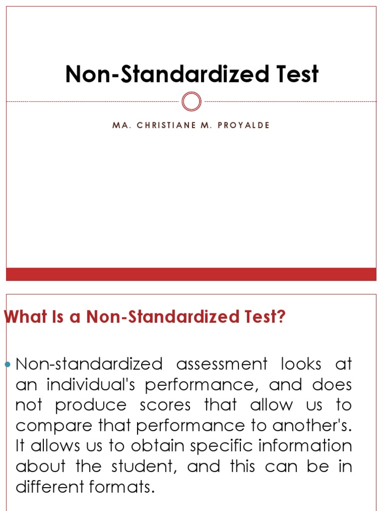 Non-Standardized Test | PDF | Standardized Tests | Test (Assessment)
