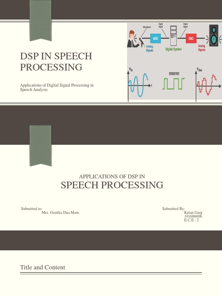 DSP in Speech Processing | PDF | Speech Recognition | Digital Signal Processing