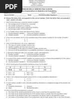 STATISTICS AND PROBABILITY Reviewer With Answer and Solutions | PDF ...