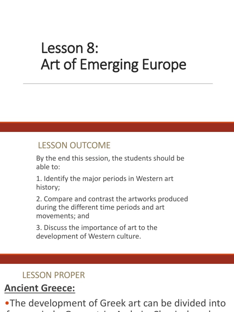 Art Appreciation Lesson 8 | PDF | Impressionism | Ancient Greece