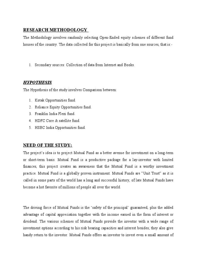 9 Research Methodology | PDF | Mutual Funds | Investing