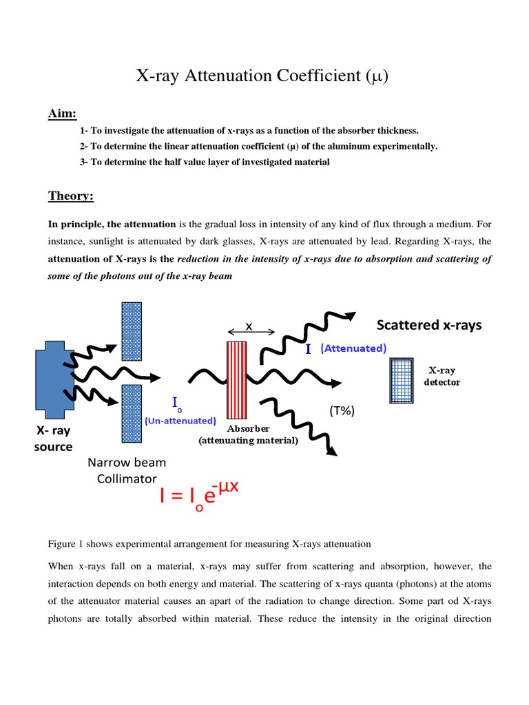 Exp1.X-ray Attenuation Coefficient PDF | PDF | Attenuation | X Ray