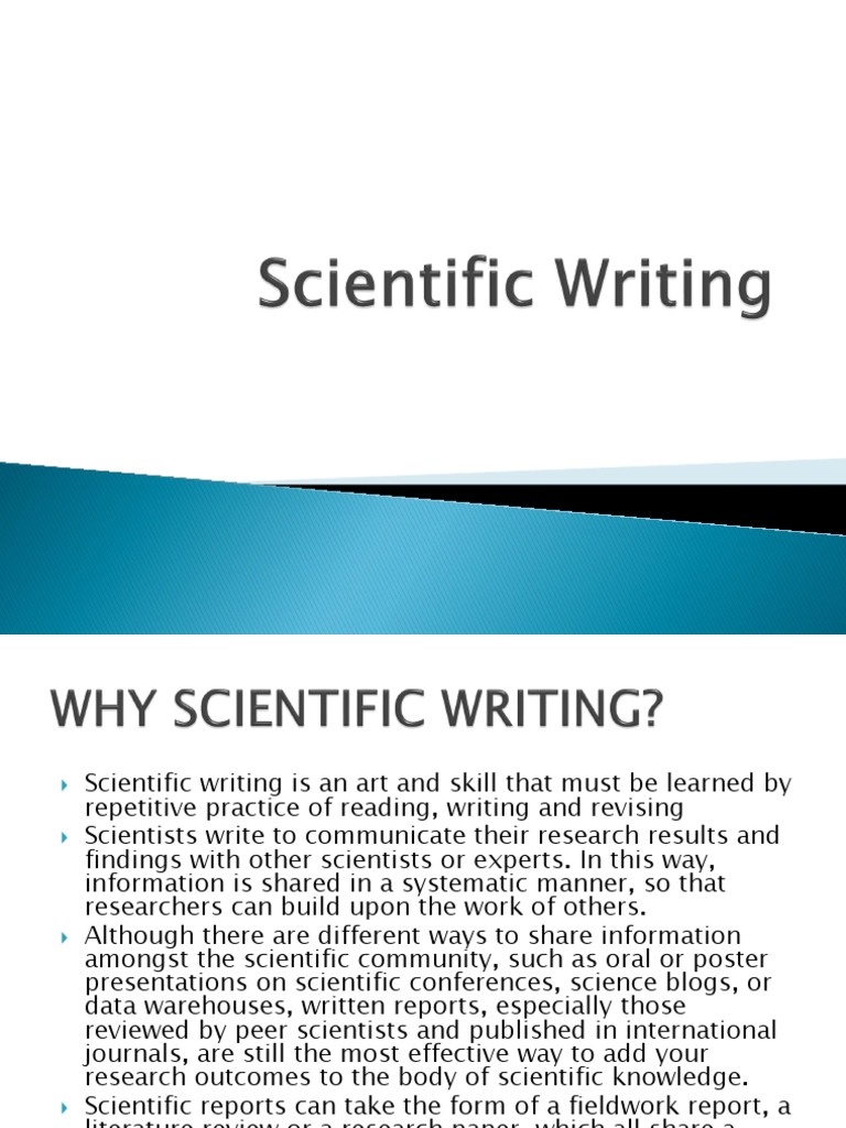 Scientific Writing | PDF | Question | Science