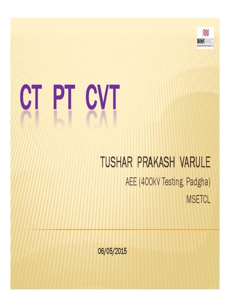 CT PT CVT 16012014 PDF | PDF | Transformer | Capacitor