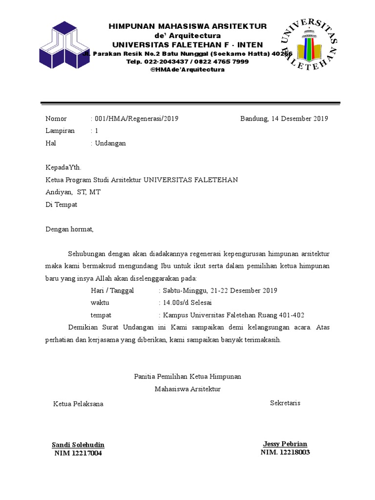 Surat Undangan Mubes | PDF