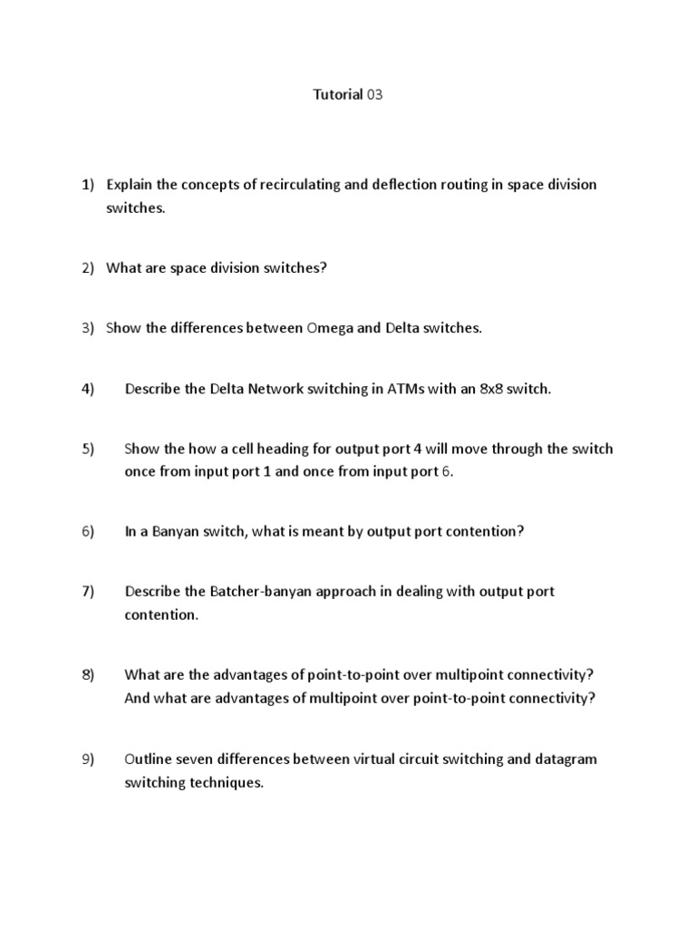 Tutorial 03 - Switches Tutorial With Solutions212 | PDF | Packet ...
