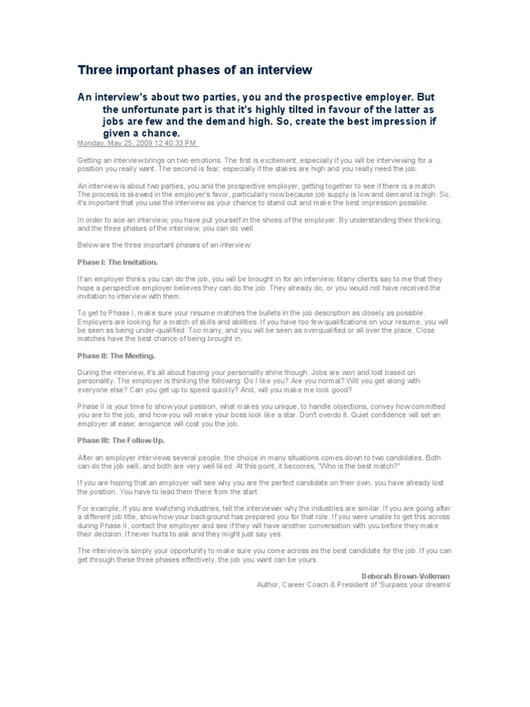 Three Key Interview Phases Explained | PDF | Salary | Résumé