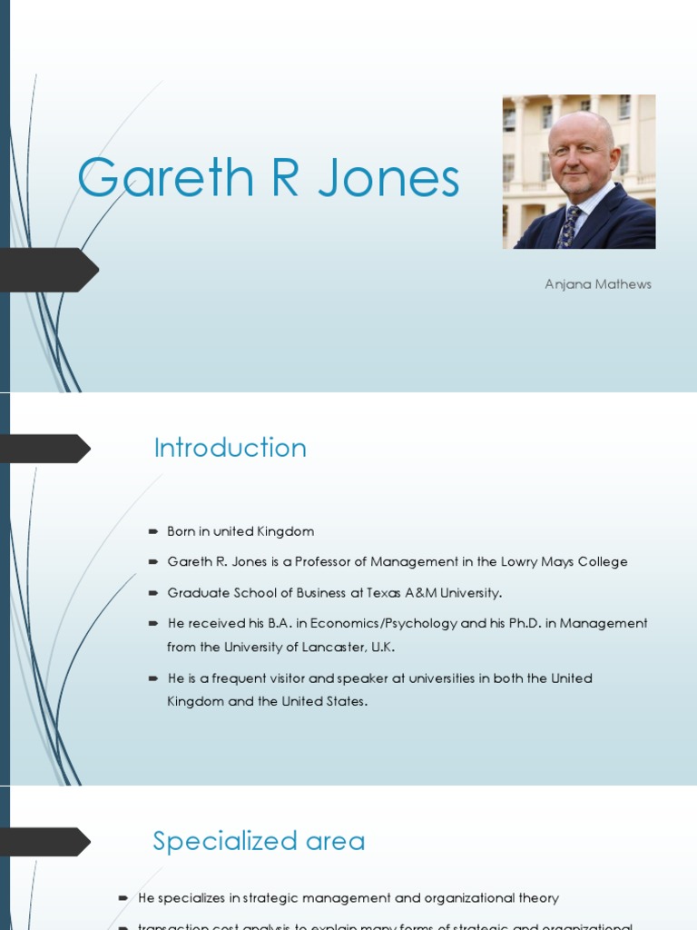 Gareth R Jones | PDF | Strategic Management | Organizational Behavior