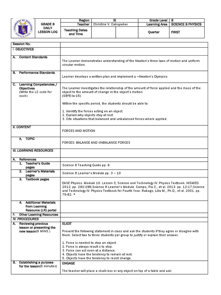 Force and Motion - Balance and Unbalance Forces | PDF | Friction | Force