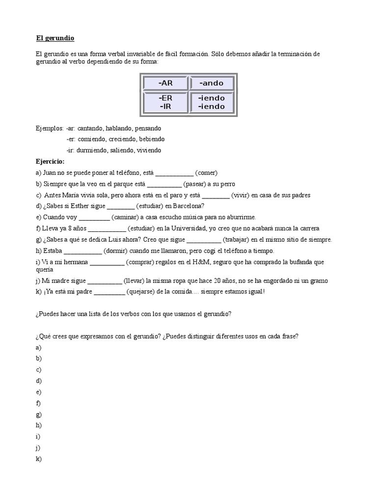 Perífrasis Verbales Con Gerundio | PDF | Verbo