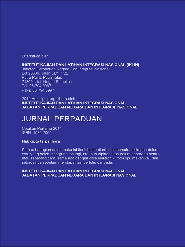 Jurnal Perpaduan 2014 - 2 PDF | PDF