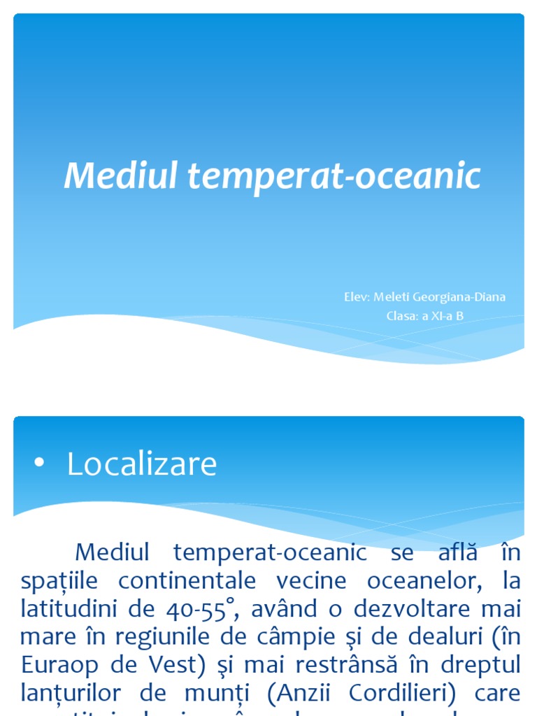 Mediul Temperat-Oceanic | PDF