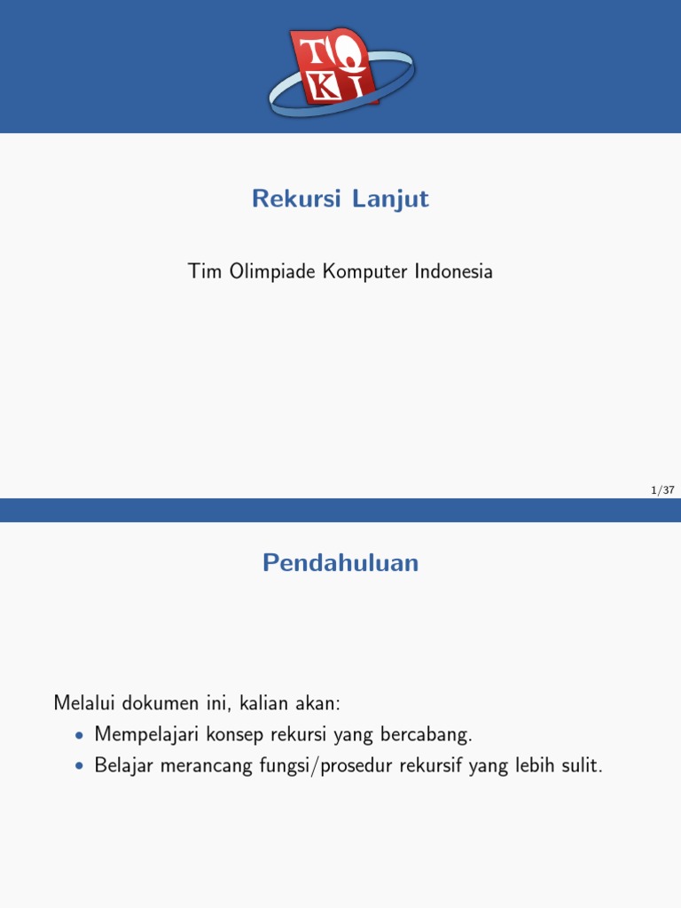 Contoh Rekursi: Deret Fibonacci | PDF
