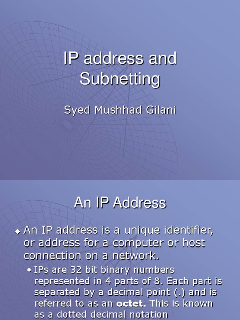 IP and Subnetting | PDF | Computer Network | Ip Address