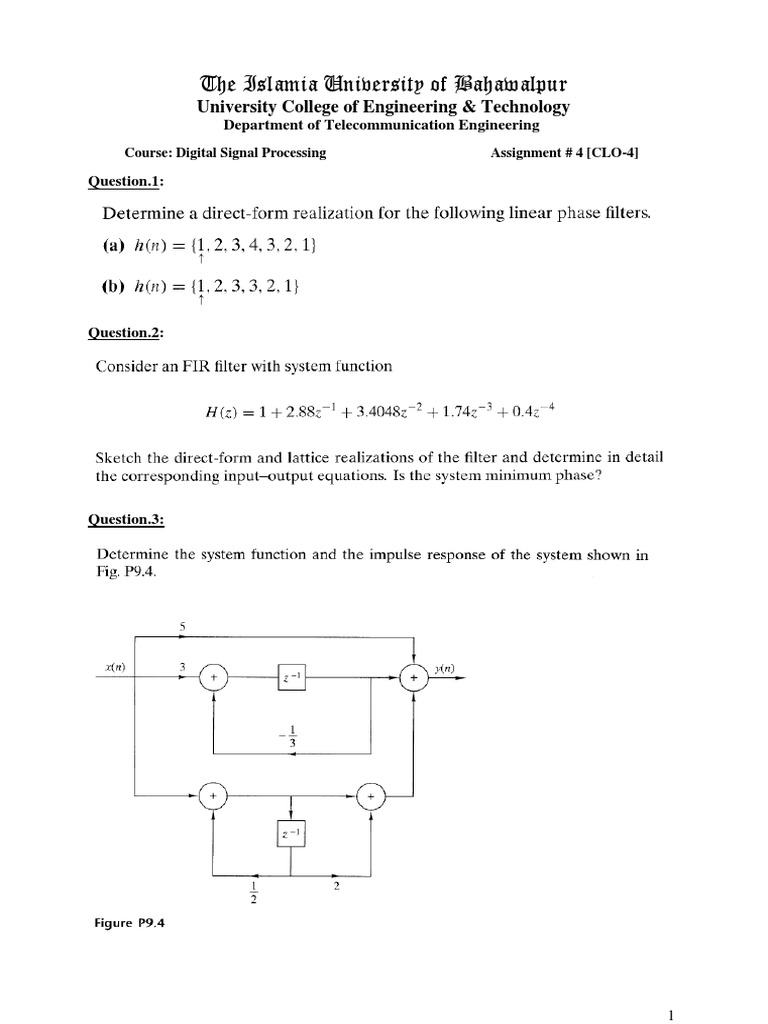 Assignment 4 Dsp Pdf Pdf