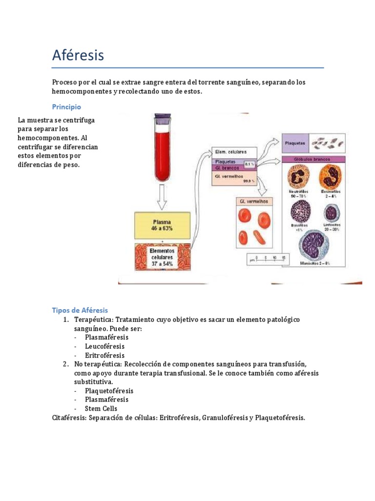 Aféresis | PDF | Sangre | Trasplante de riñón