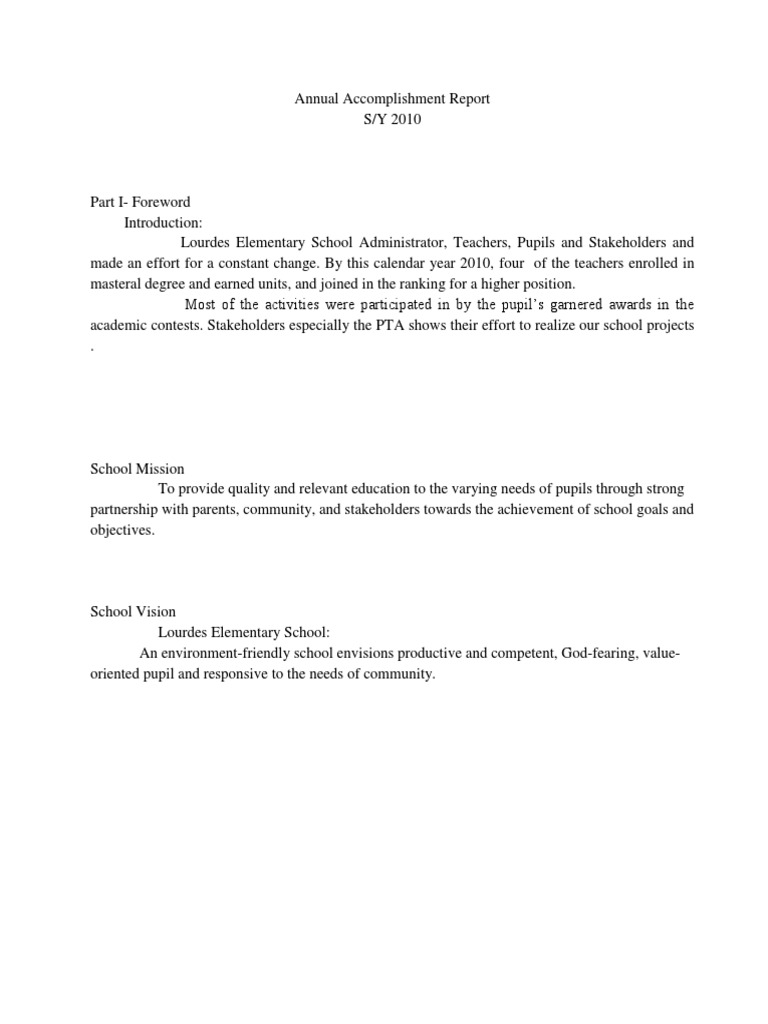 Annual Accomplishment Report Docxxxxxxx | PDF | Classroom | Teachers