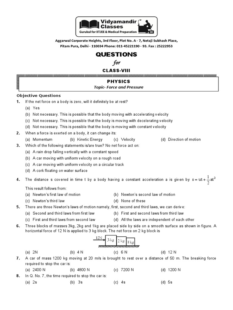 VMC Class 8 Physics Assignment | PDF | Sound | Waves