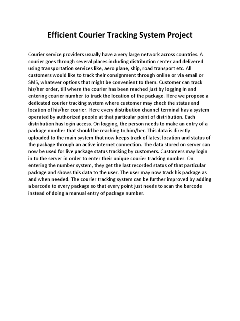 Efficient Courier Tracking System Project | PDF | Courier | Login