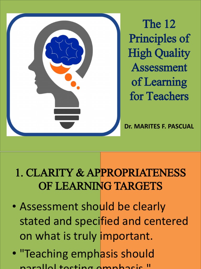 The 12 Principles of | PDF | Educational Assessment | Validity (Statistics)